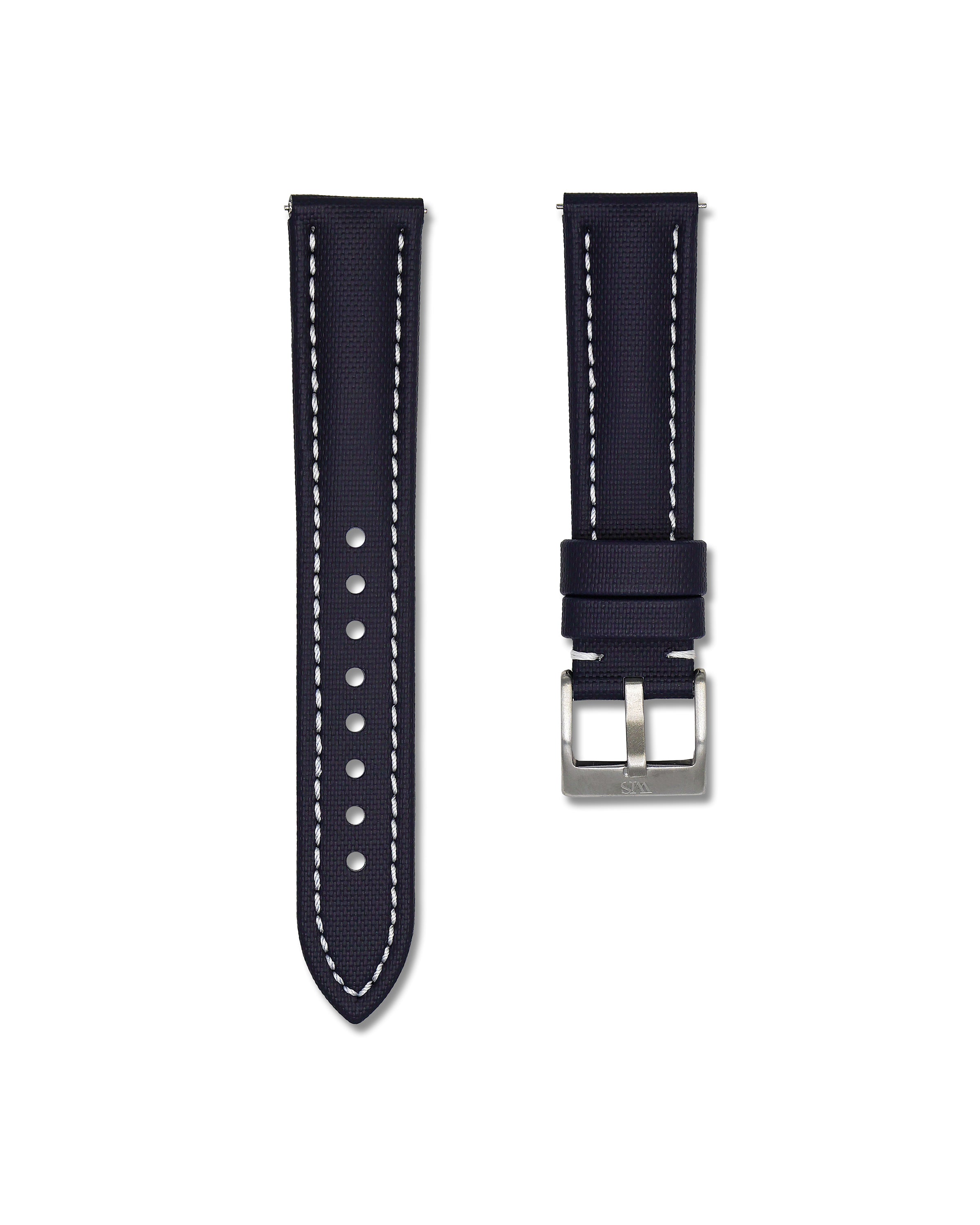 Midnight Blue White Stitched - Sailcloth Watch Strap For Tudor Black B ...