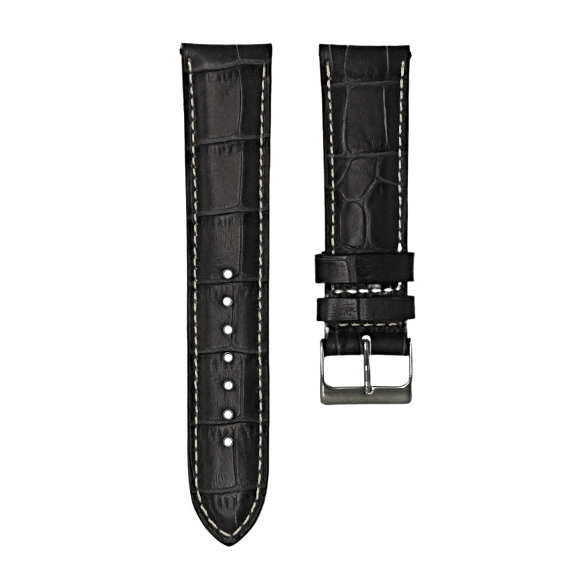 Tuxedo Black - Alligator Leather Watch Strap For Zenith Pilot – WISSTRAPS