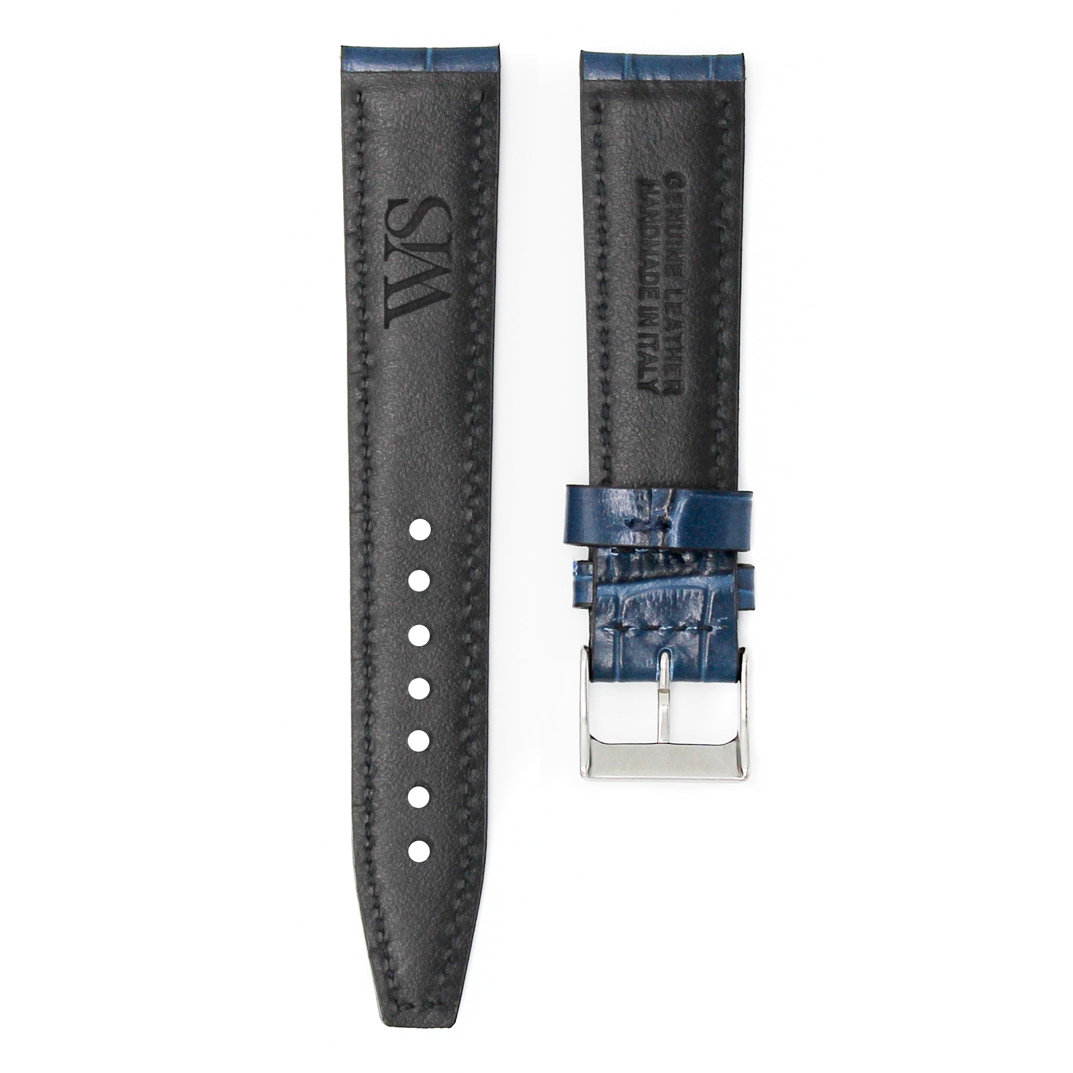 Midnight Blue - Alligator Leather Watch Strap For Omega X Swatch Moons ...