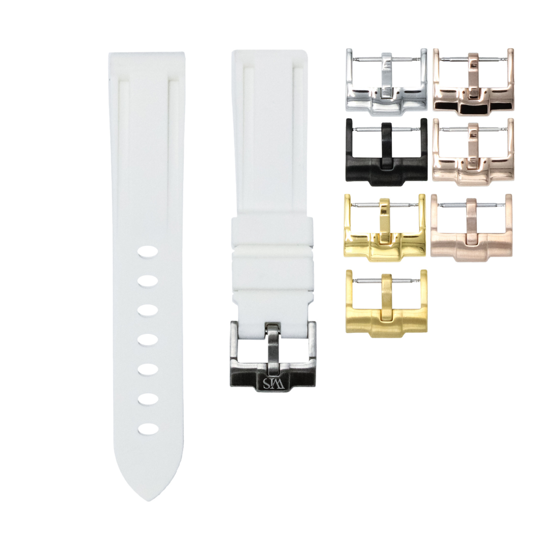 Pearl White - Rubber Watch Strap For Longines Conquest V.H.P – WIS STRAPS