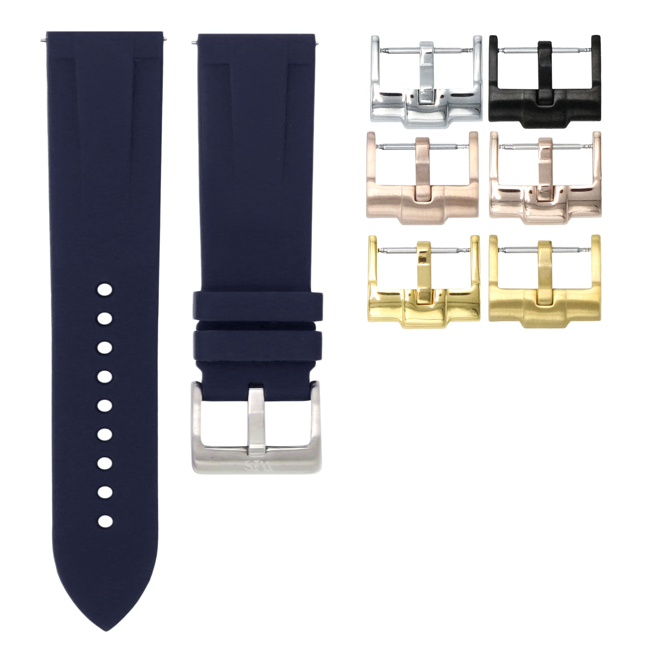 24mm Quick Release Rubber Strap - Marine Blue – WISSTRAPS